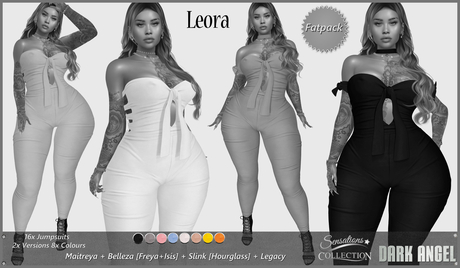 Second Life Marketplace - Dark Angel : Leora Jumpsuits - Demo Legacy, Maitreya, Belleza Freya ...